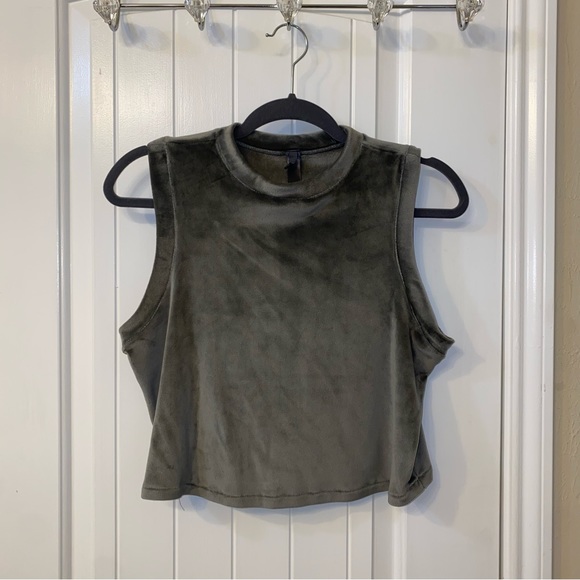SKIMS | Tops | Skims Velour Smoke Gray Crop Tank | Poshmark
